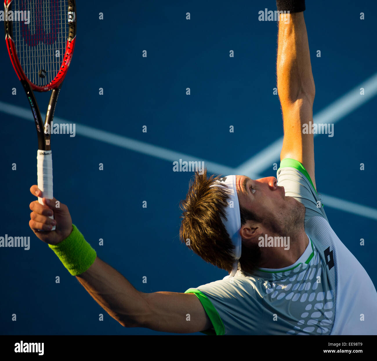 Sydney, Australia. 14th Jan, 2015. Leonardo Mayer from Argentina ...