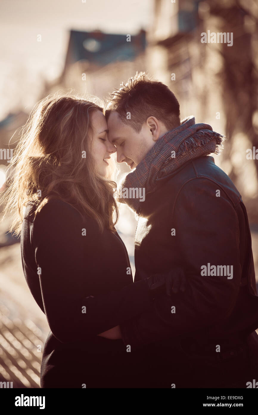 Profile view of an attractive couple Stock Photo - Alamy