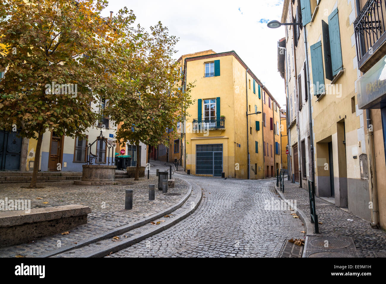 Square in Old Town, Perpignan, Pyrenees-Orientales, France Stock Photo ...