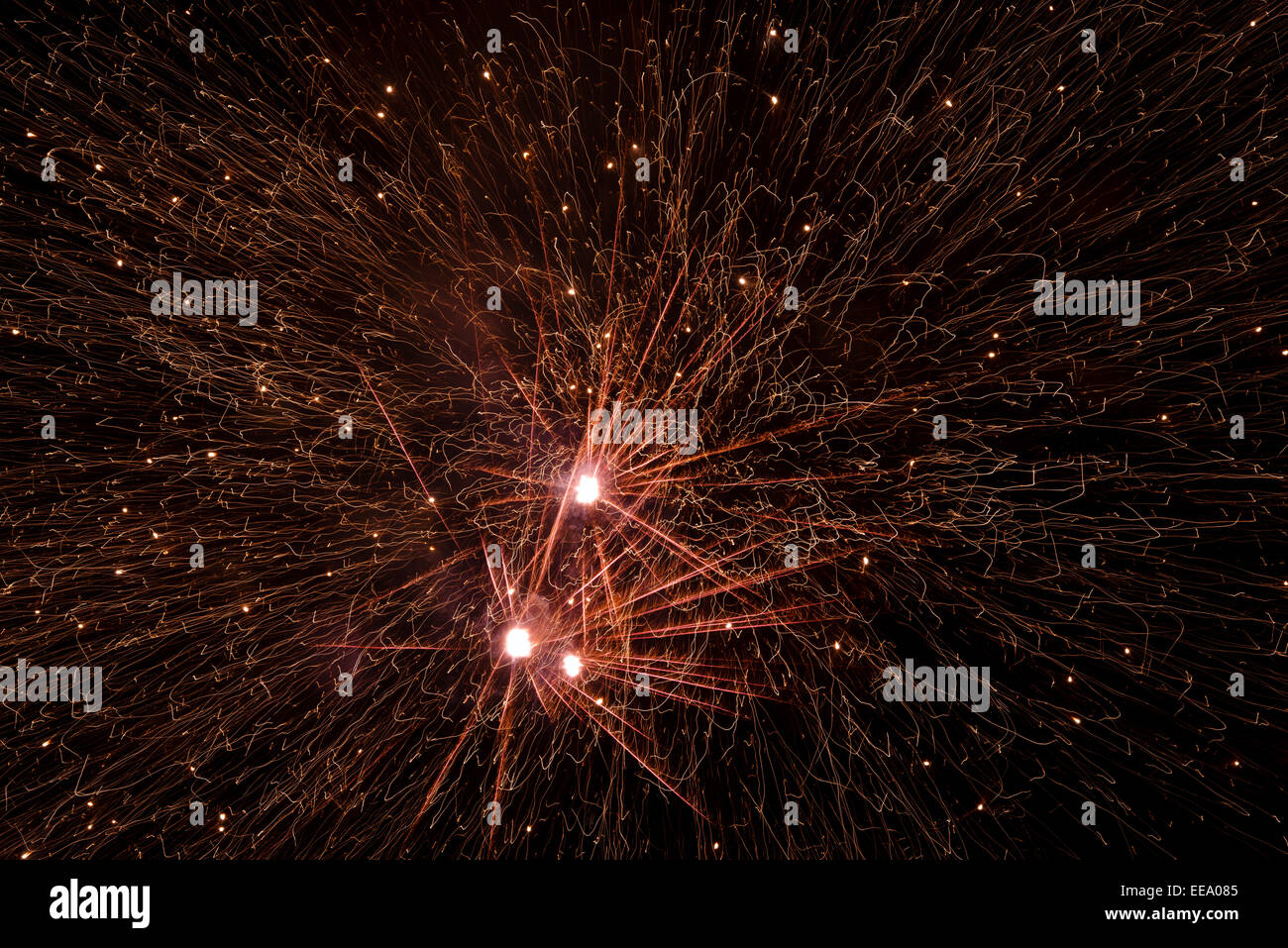 Fireworks explosions in the night sky Stock Photo - Alamy