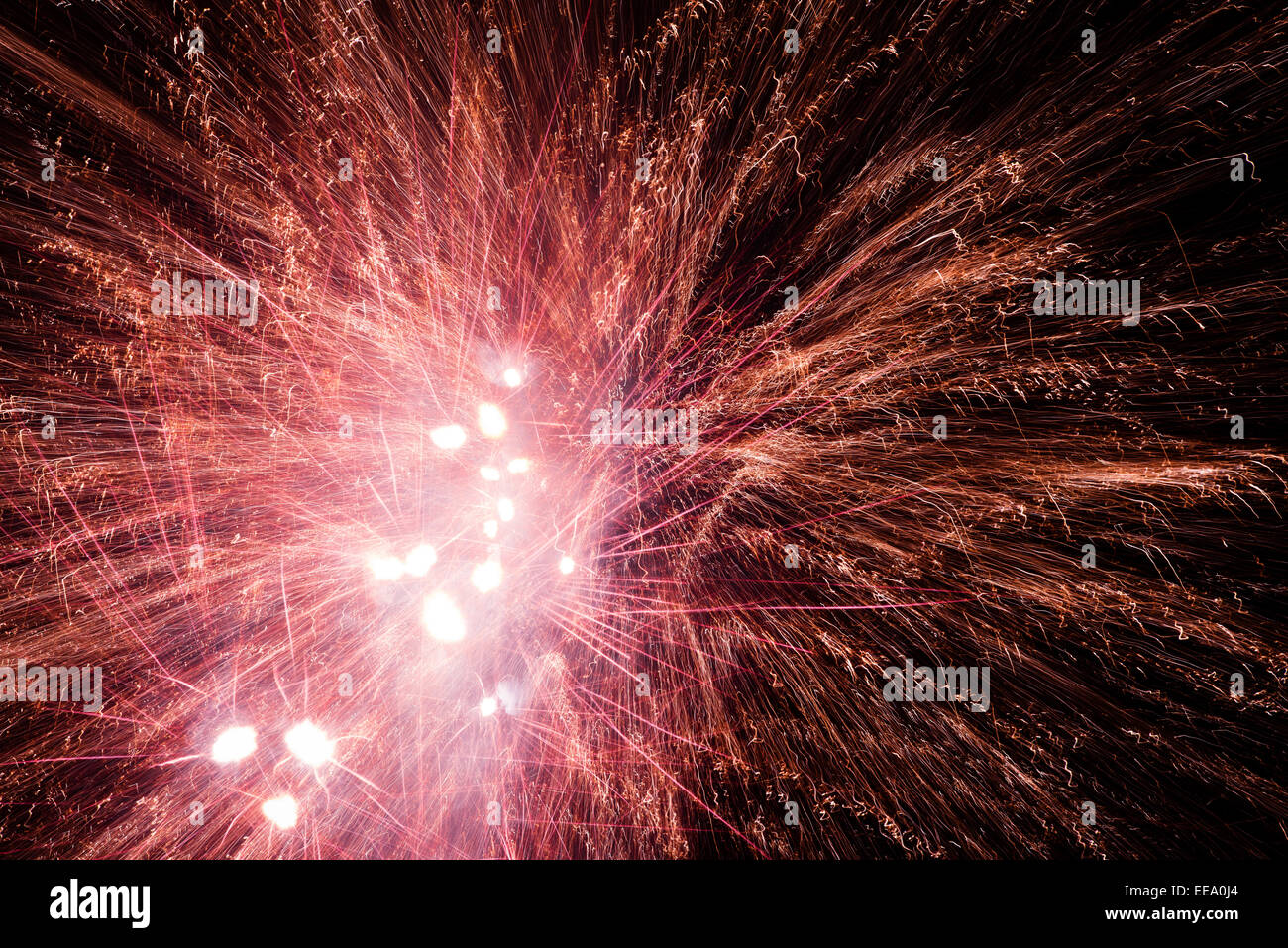Fireworks explosions in the night sky Stock Photo - Alamy