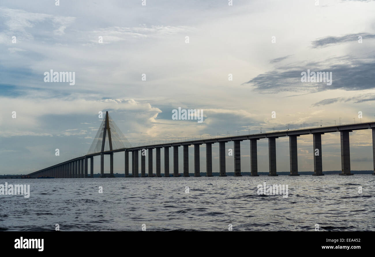 The Manaus Iranduba Bridge at sunset Stock Photo - Alamy