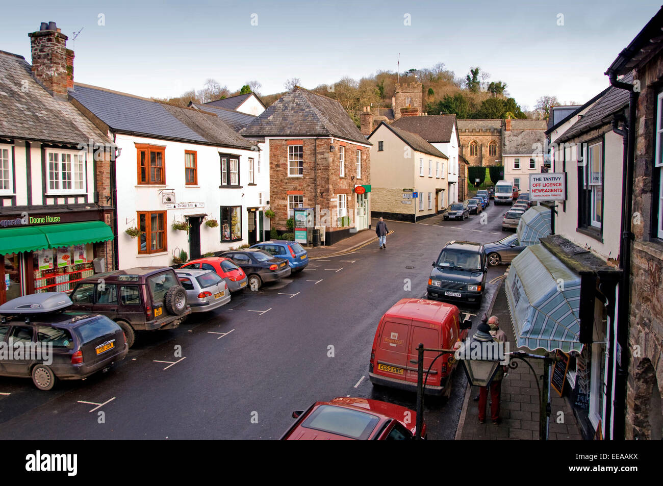 Dulverton and Exmoor including a group of Exmoor ponies, Devonshire, UK ...