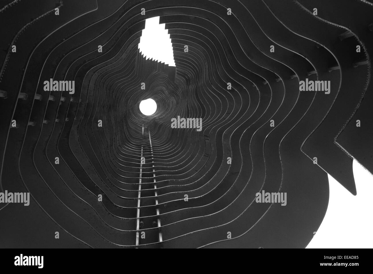 Monochrome looking up through Kyneburgh Tower Stock Photo - Alamy