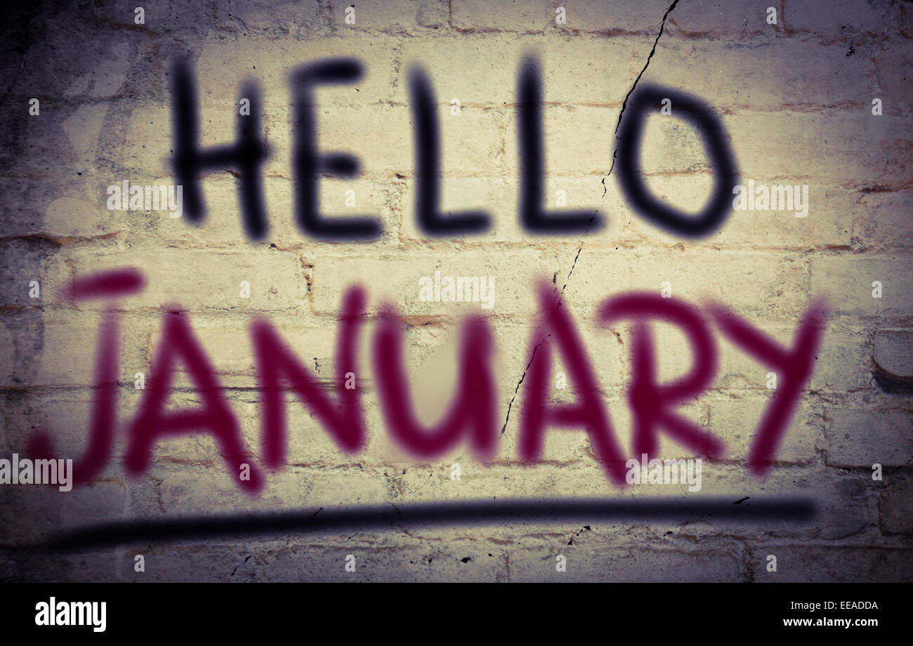 Hello January Concept Stock Photo - Alamy