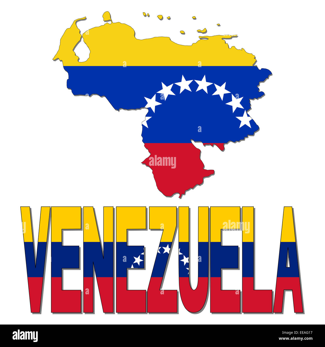 Venezuela map flag and text illustration Stock Photo - Alamy