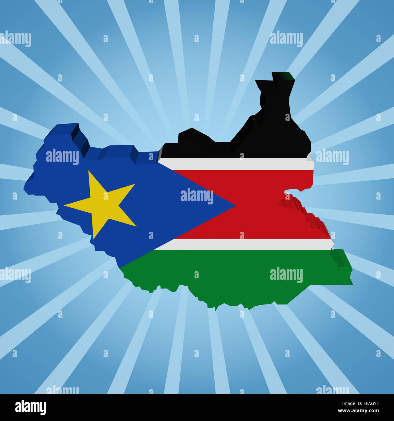 South Sudan Flag Map | Sudanese Flag – XVPVKE