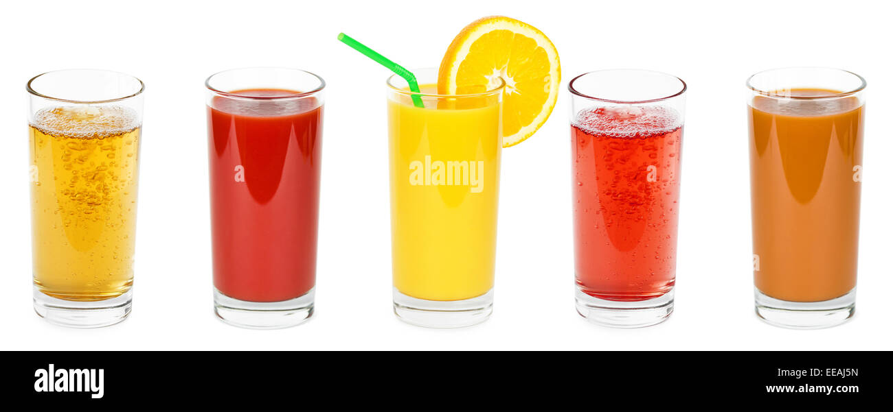 Fresh fruit and vegetable juices in glass Stock Photo - Alamy