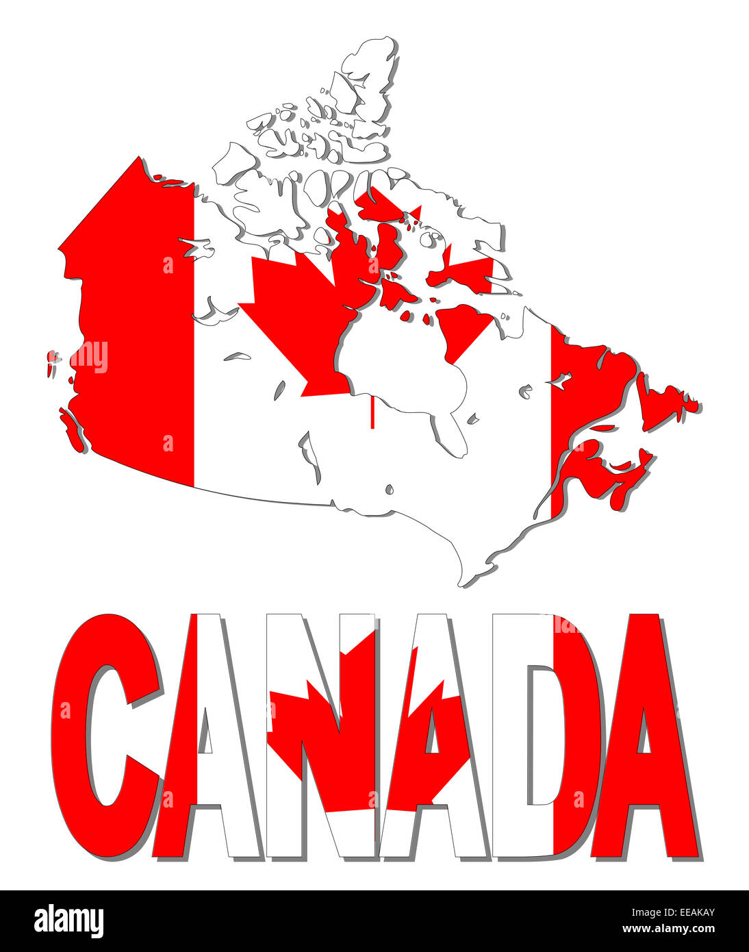 Canada map flag and text illustration Stock Photo - Alamy