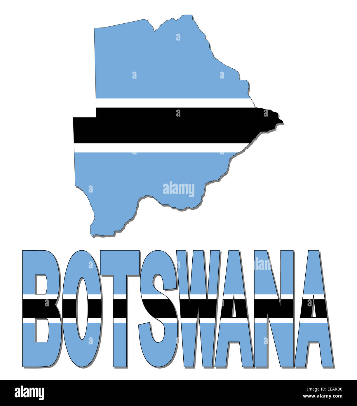 Botswana map flag and text illustration Stock Photo - Alamy