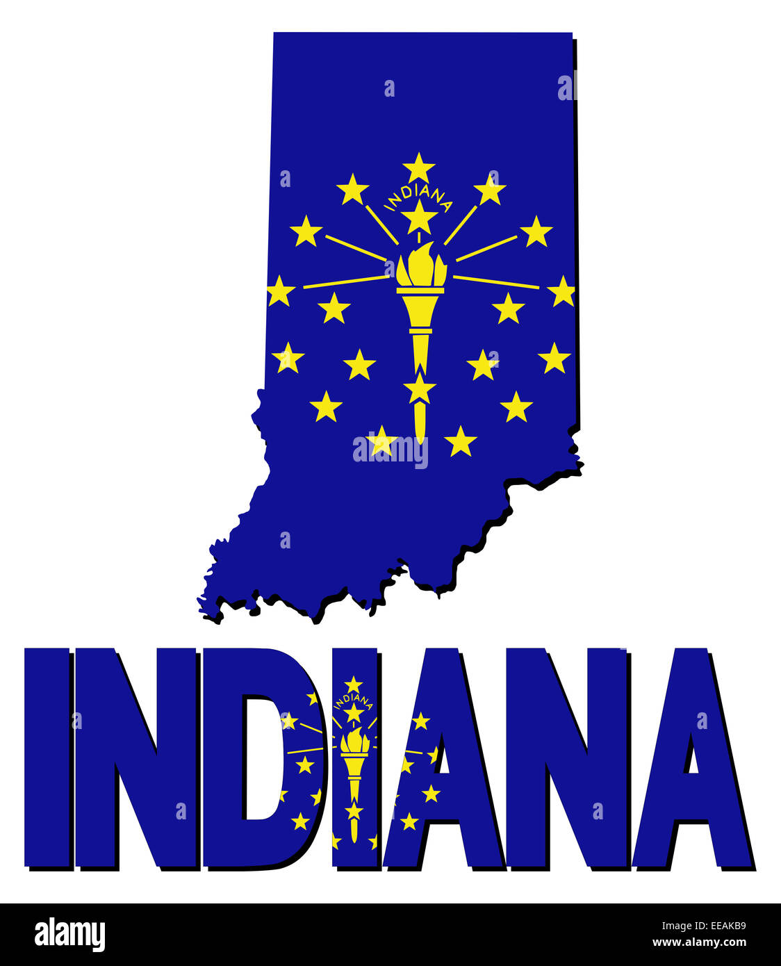 Map of indiana state hi-res stock photography and images - Alamy