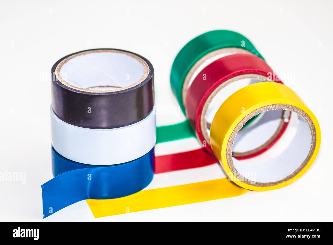 Multi-colored insulating tape Stock Photo - Alamy