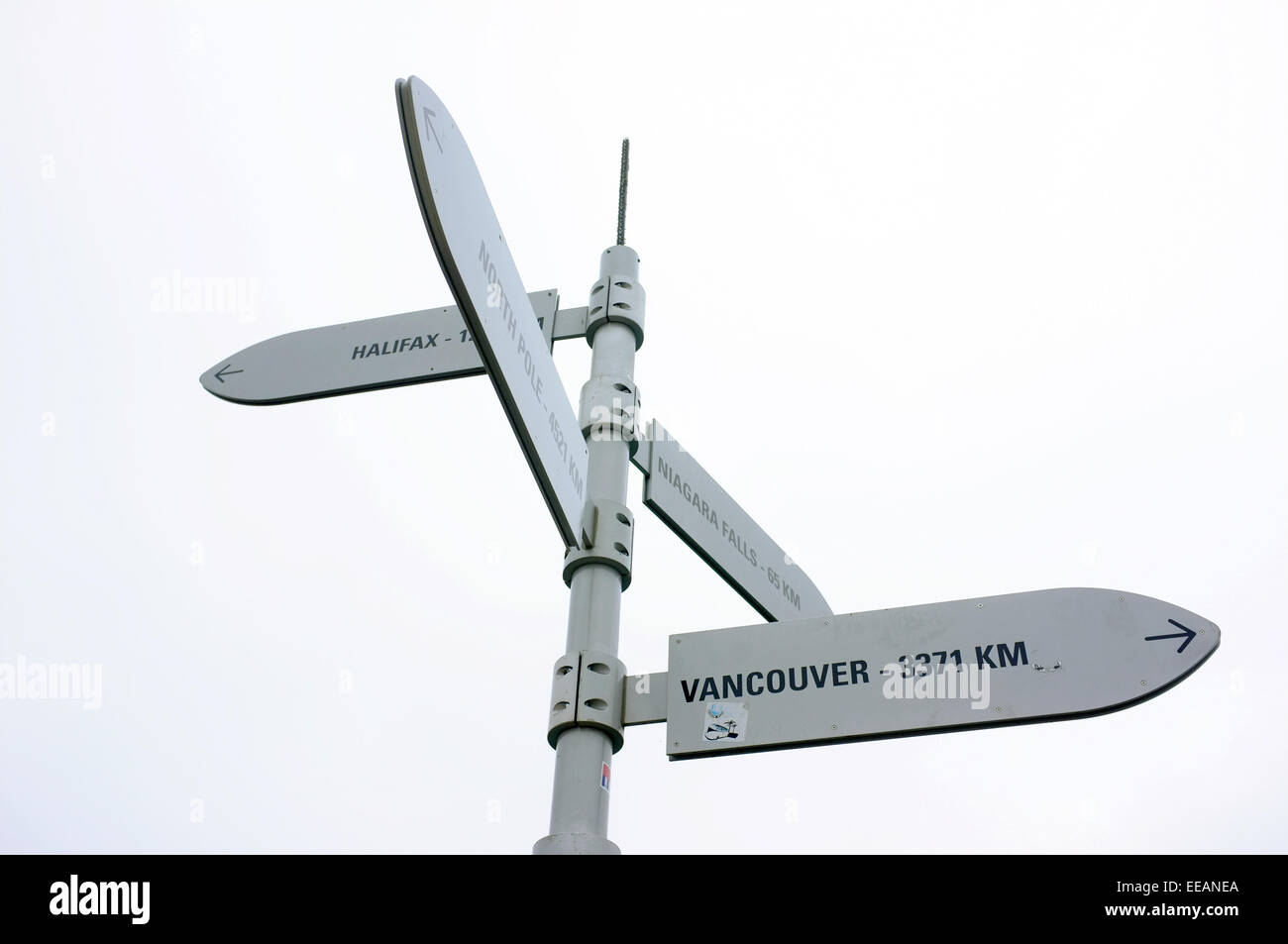 Canadian directions sign Stock Photo - Alamy