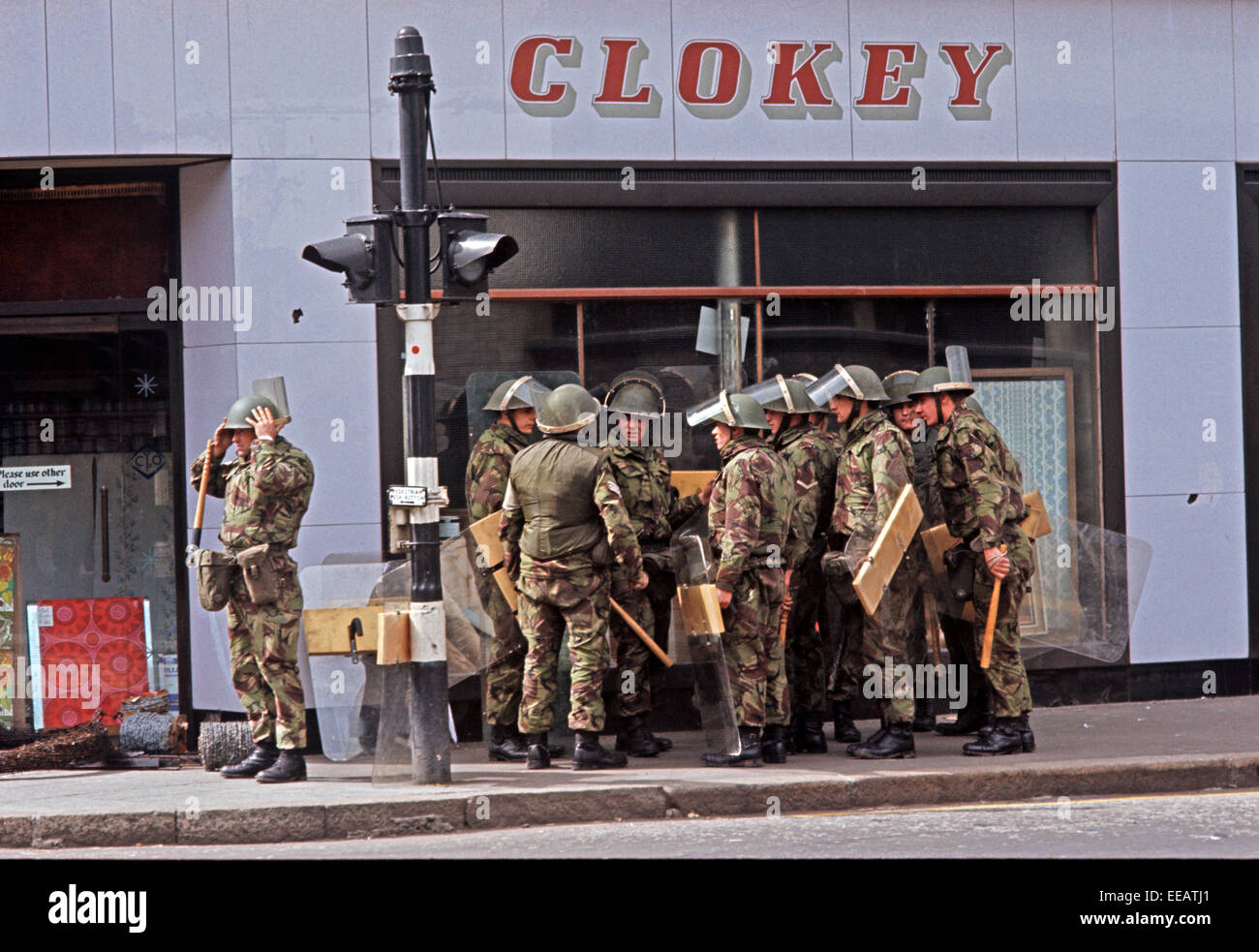 BELFAST, NORTHERN IRELAND - MAY 1972. British Army Troops with Anti ...