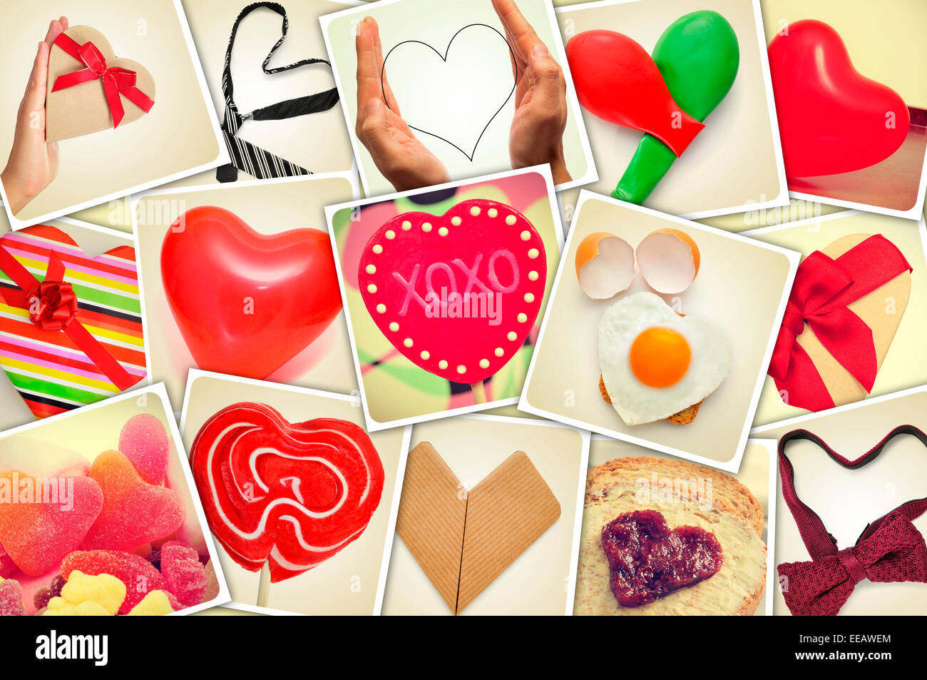 a collage of different snapshots of hearts and heart-shaped things shot ...