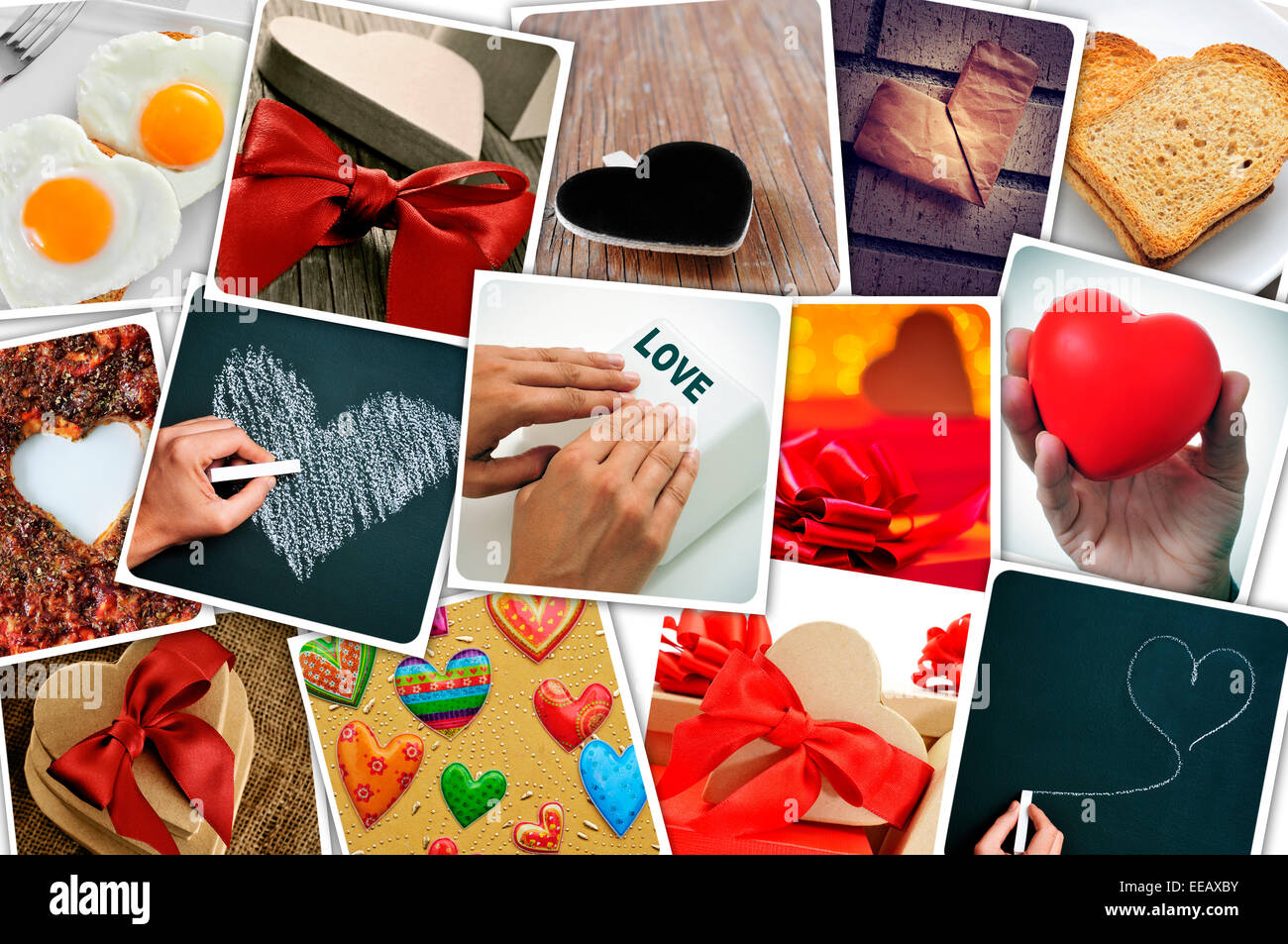 a collage of different snapshots of hearts and heart-shaped things shot ...