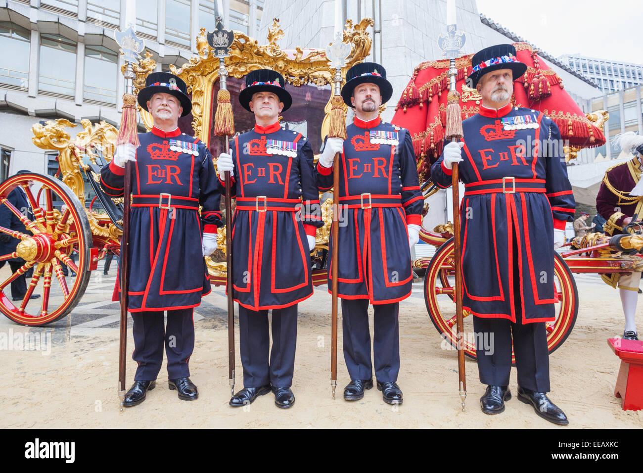 England, London, The Lord Mayor's Show, Guildhall, Beefeaters and Lord ...
