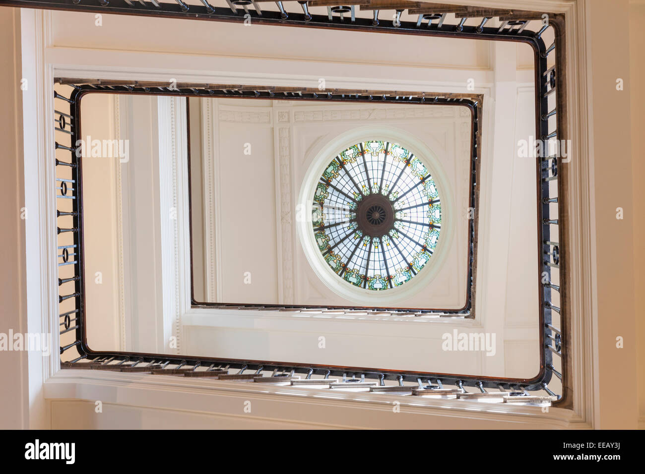 England, London, Whitehall, HM Treasury Building, Interior Stairwell ...