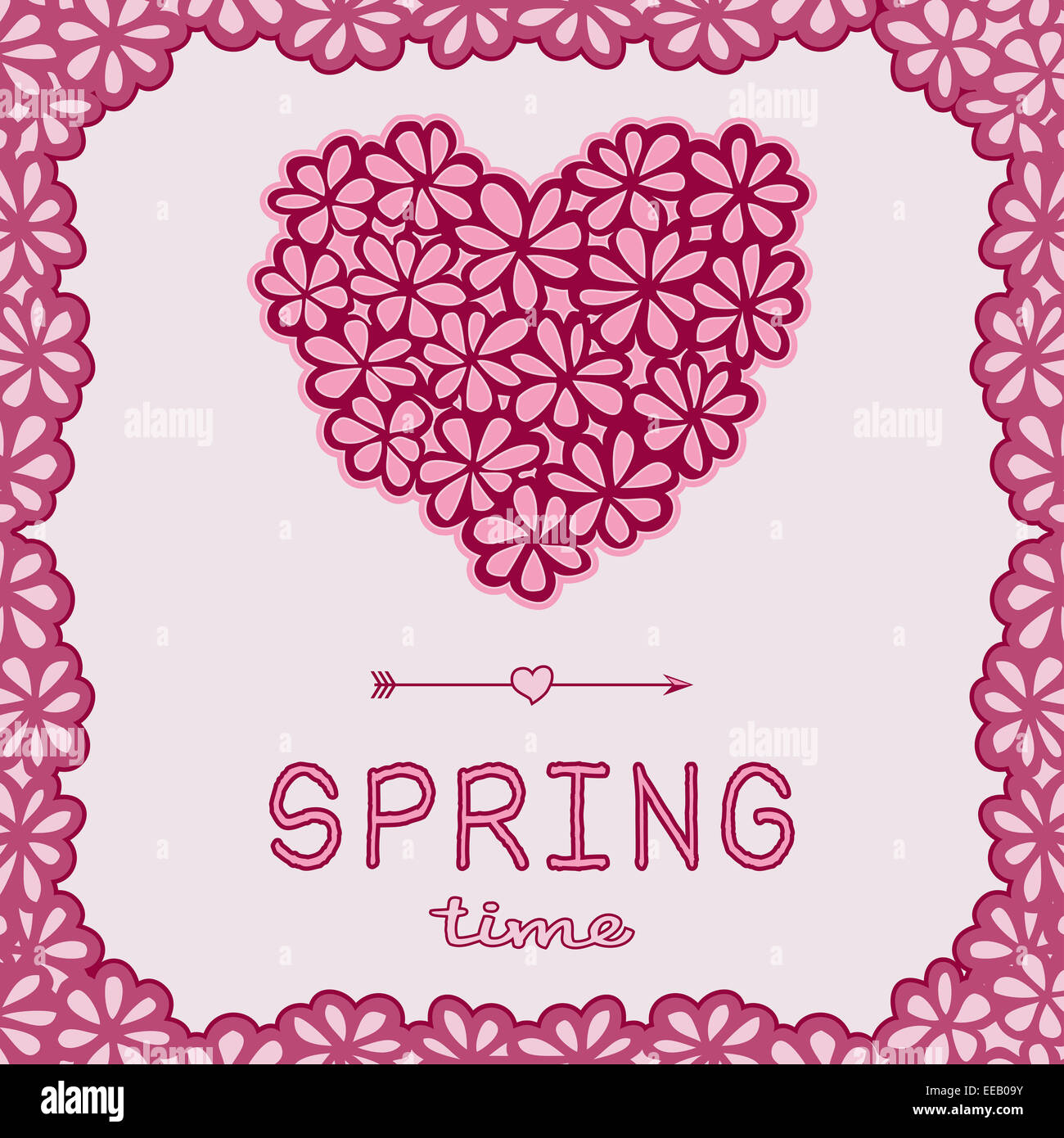 Spring time doodle card Stock Photo - Alamy