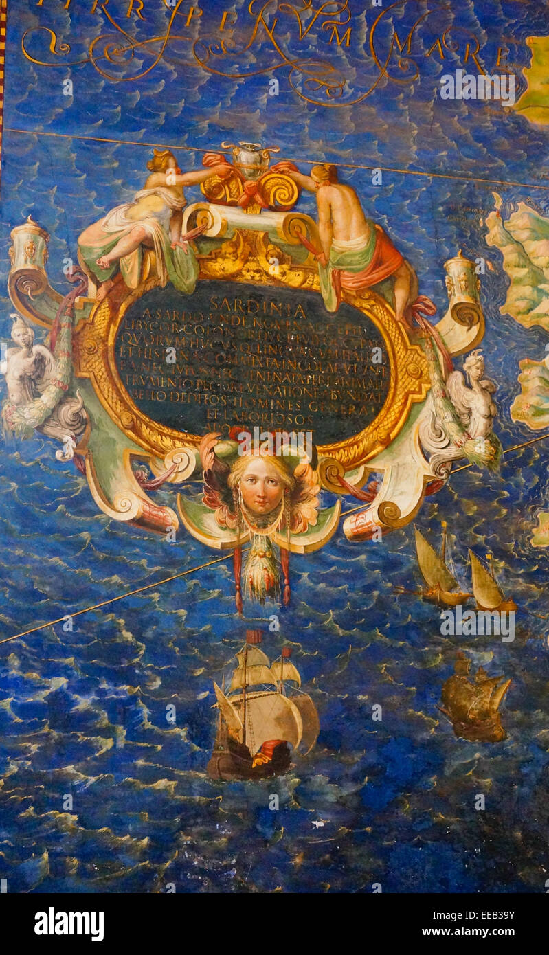 Oil aintings of ancient Italy maps in Vatican museum, Italy Stock Photo ...
