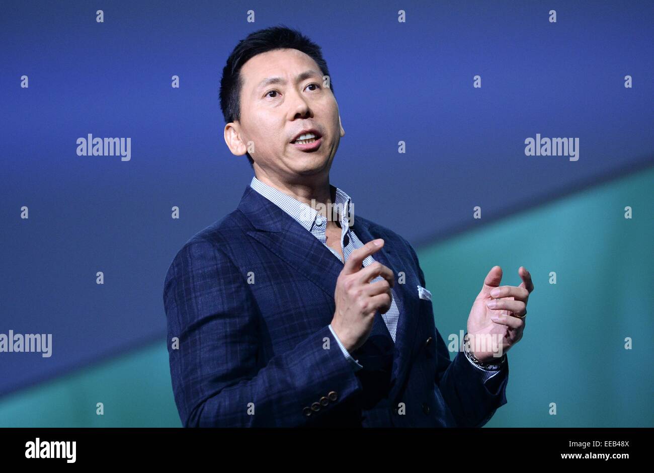 Samsung Electronics Executive Vice President Wonjin Lee speaks during a press conference at the ...