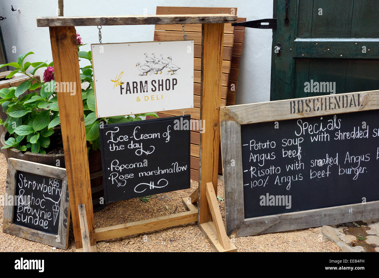 The farm shop on Boschendal wine farm in the Franschhoek Valley in the ...