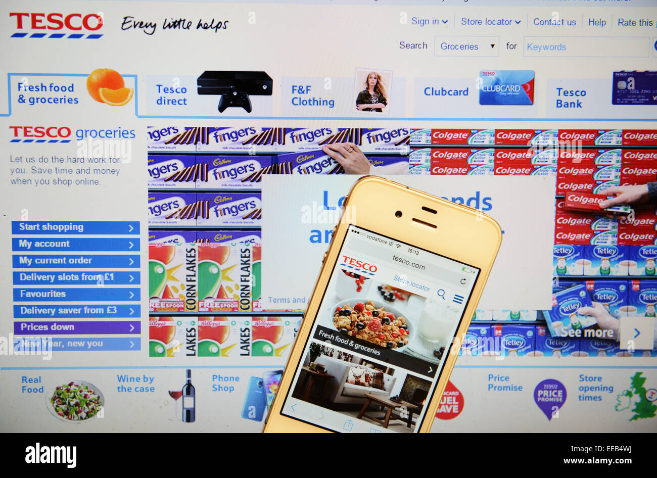 Tesco Website and IPhone Stock Photo - Alamy