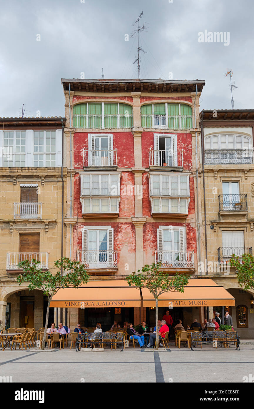 The Music cafe and old buildings and architecture in the town square in ...