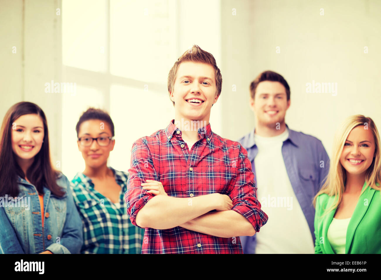 group of students at school Stock Photo - Alamy