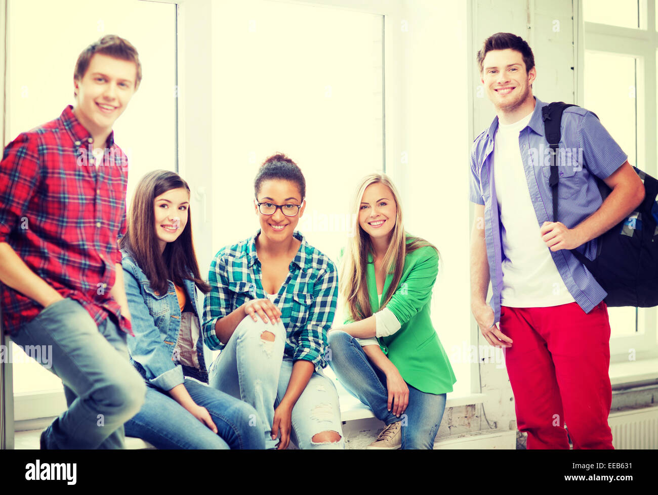 group of students at school Stock Photo - Alamy