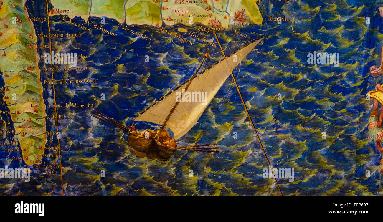 Oil aintings of ancient Italy maps in Vatican museum, Italy Stock Photo ...