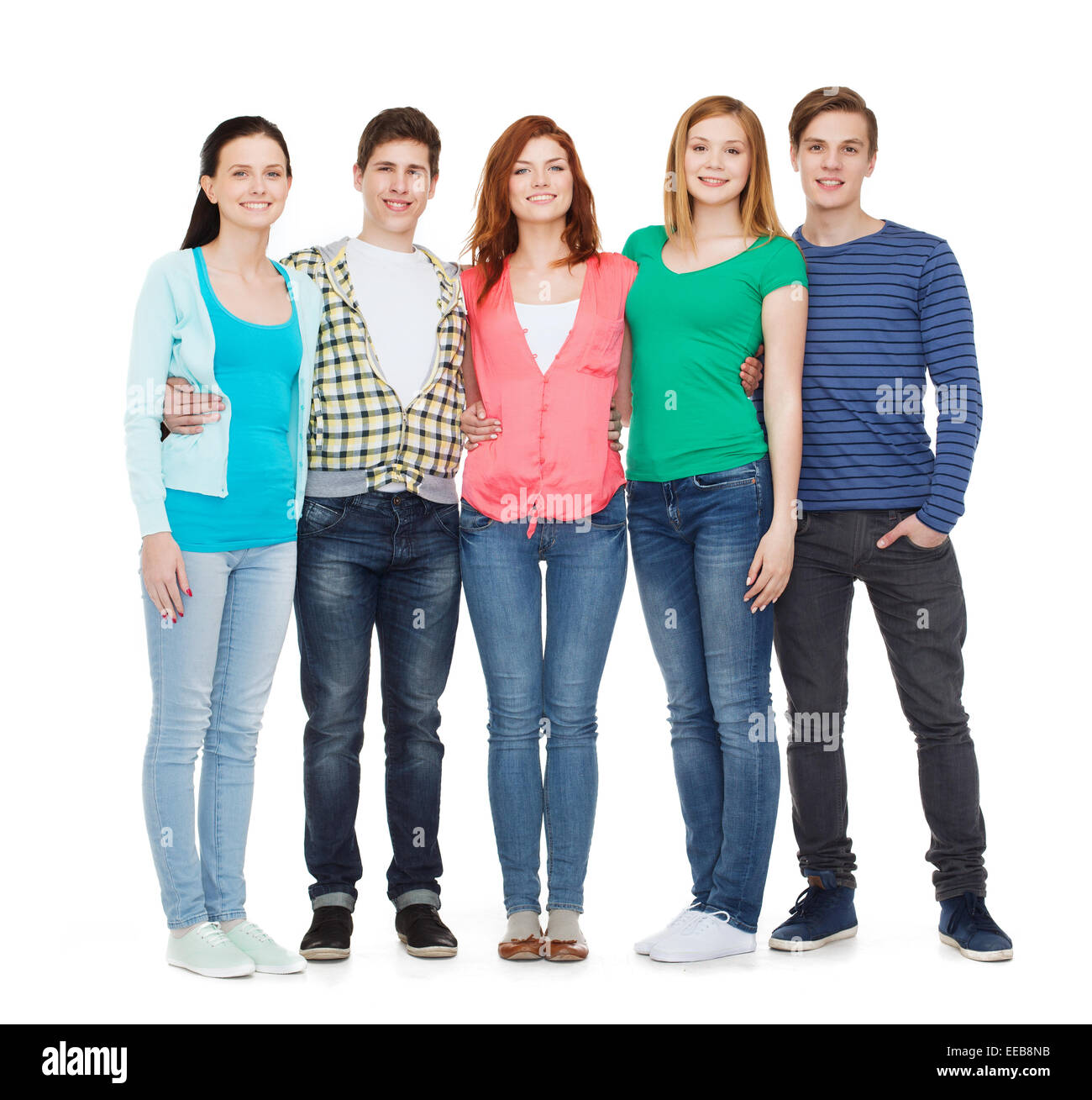 group of smiling students standing Stock Photo - Alamy