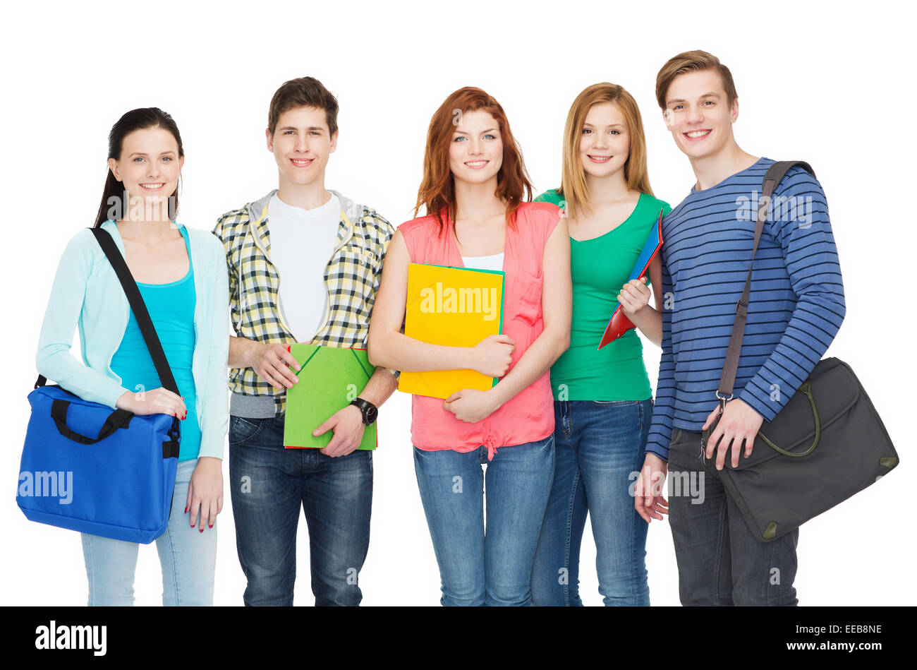 group of smiling students standing Stock Photo - Alamy