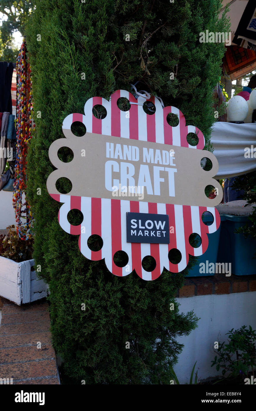 "Hand Made Craft" sign at the Slow Food Market at historic Oude ...