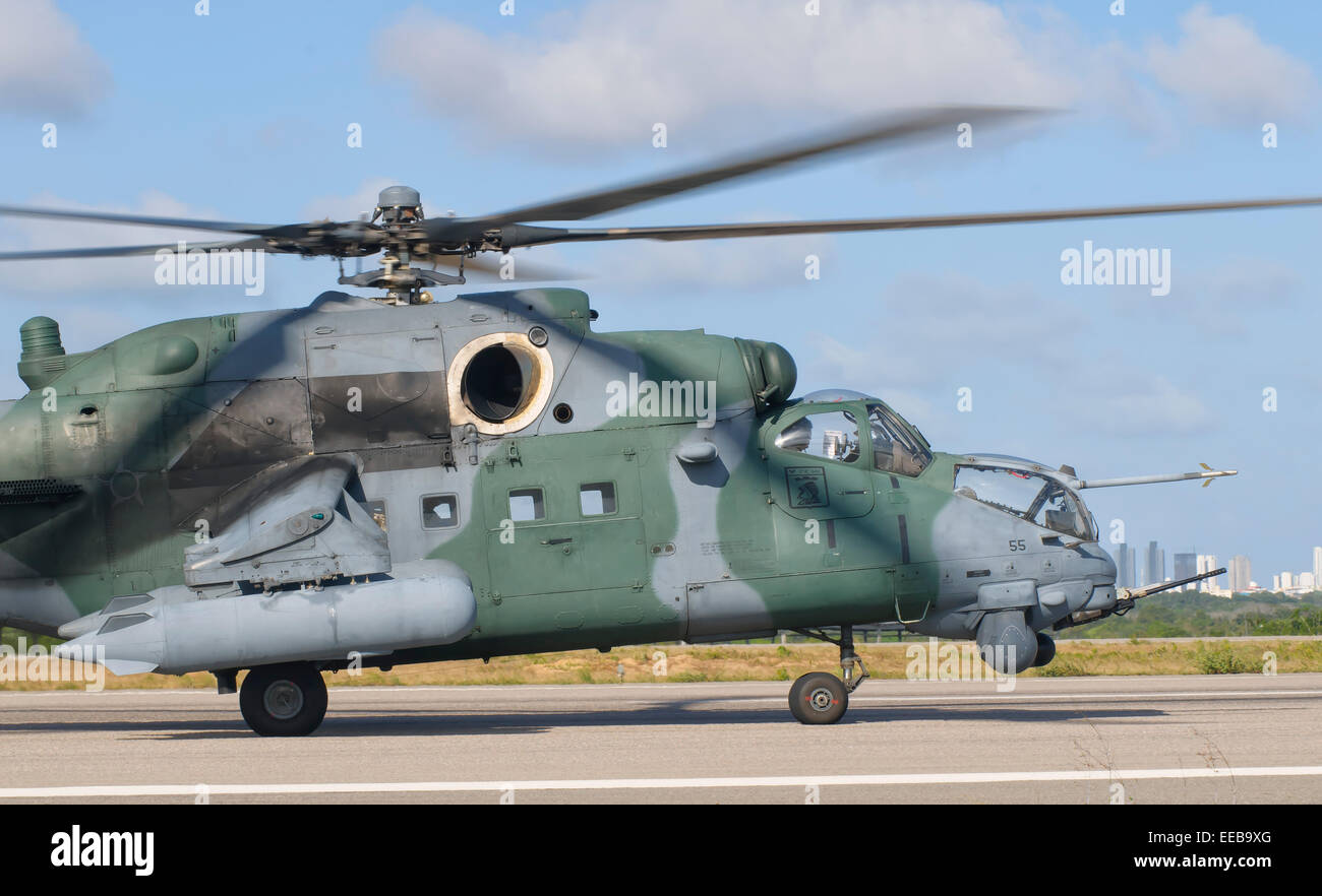 Brazilian Air Force Mi-35 at Natal Air Force Base, Brazil Stock Photo ...