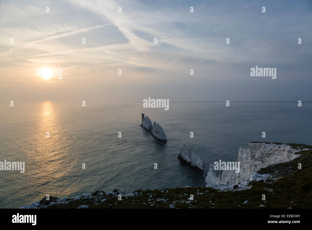 The needles isle of wight sunset hi-res stock photography and images ...
