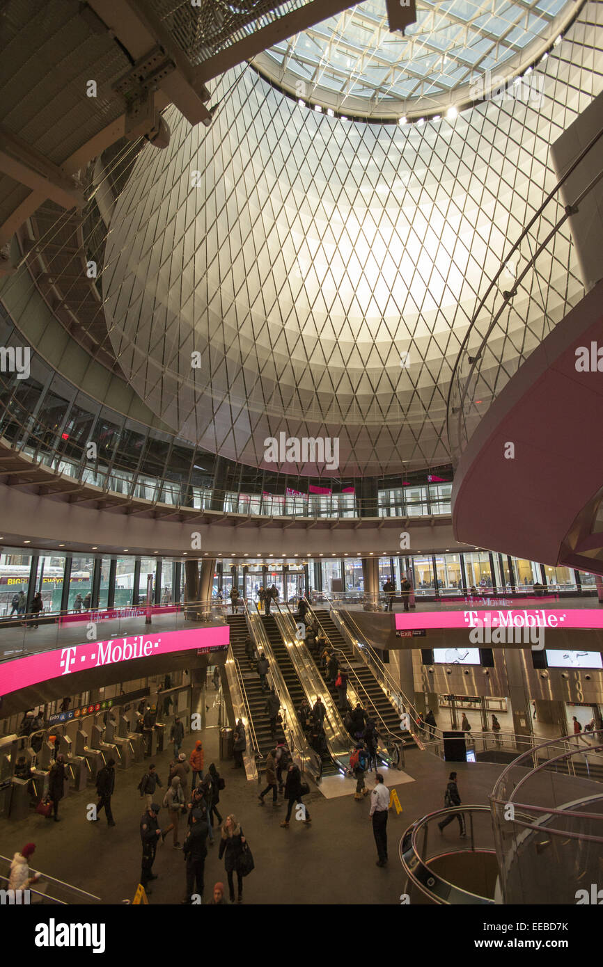 Fulton Center transportation & retail center at Fulton & Broadway in ...