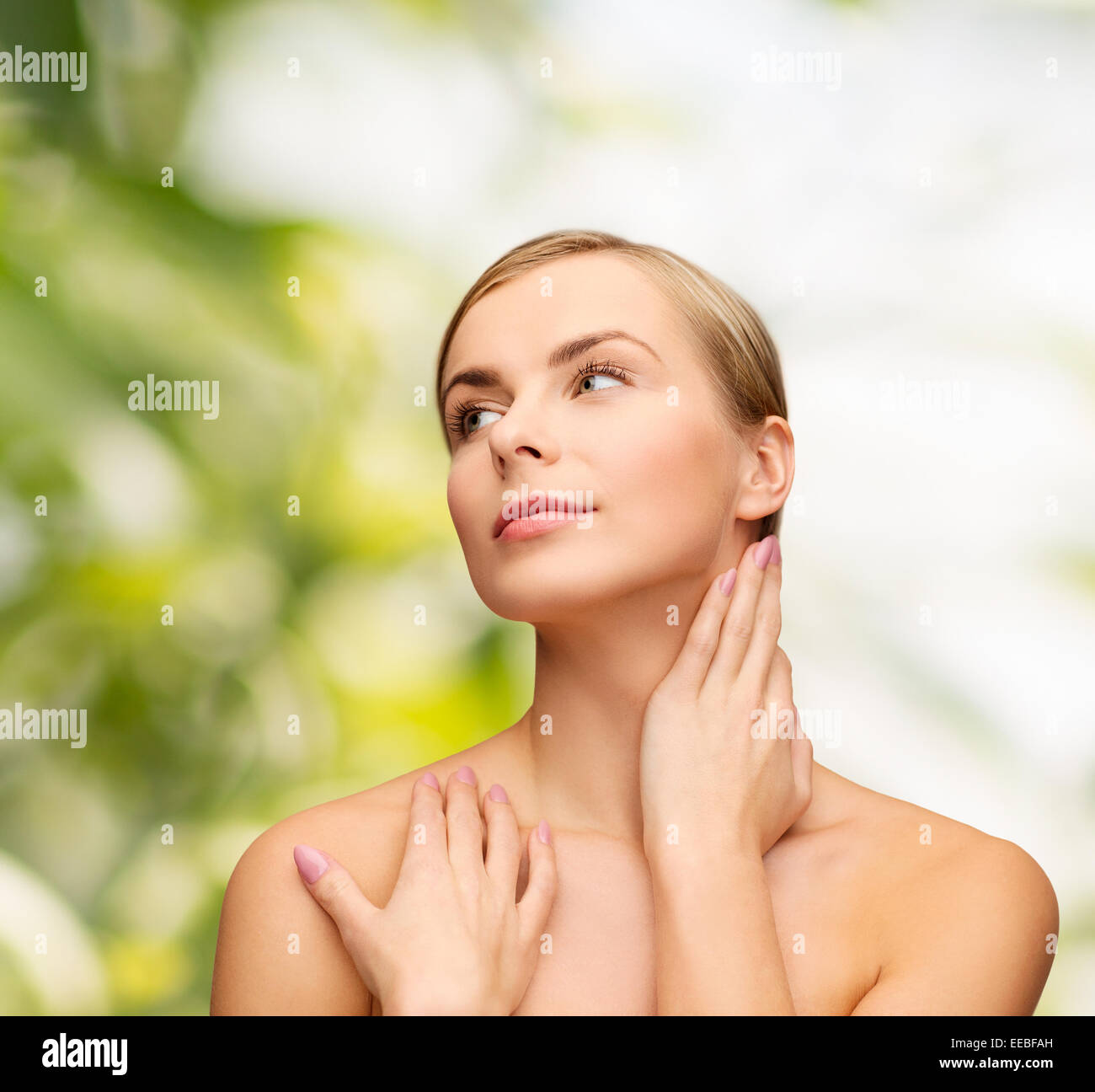 face and hands of beautiful woman Stock Photo - Alamy