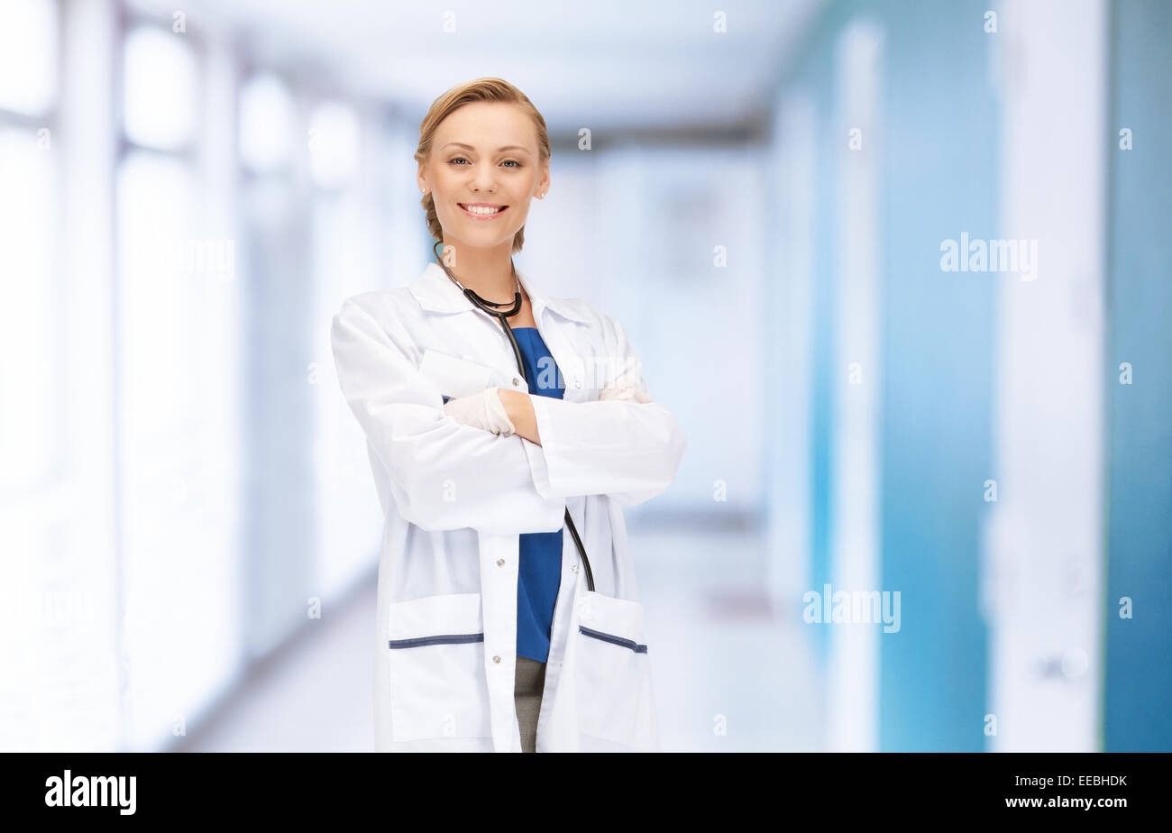 attractive female doctor in hospital Stock Photo - Alamy