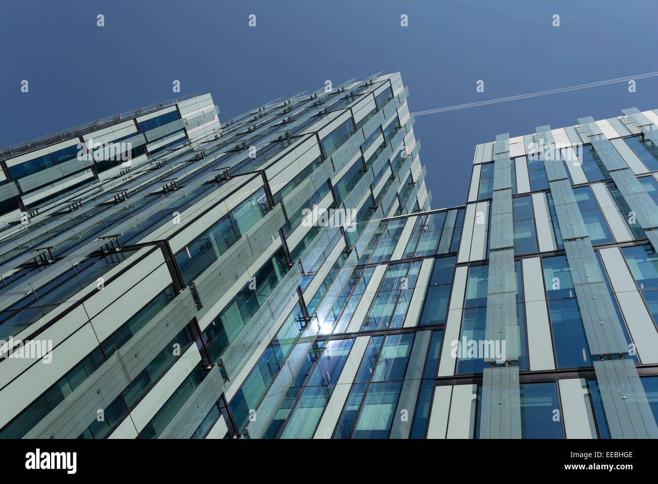 England, Manchester, Modern architecture at Spinningfileds financial ...