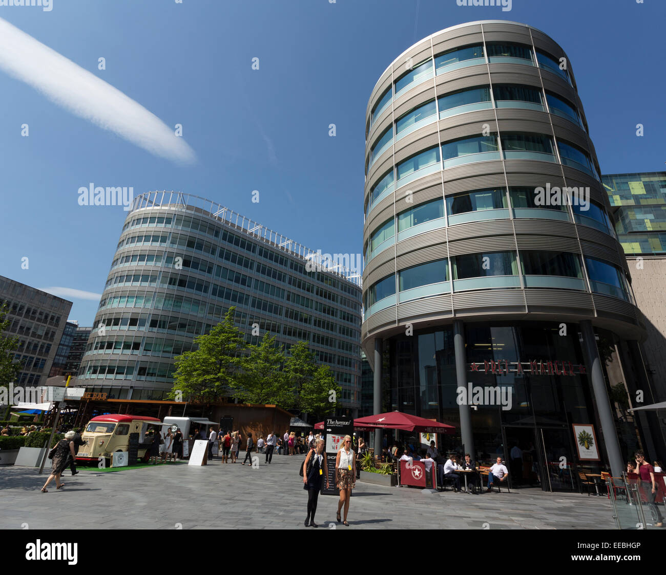 England, Manchester, modern architecture in the Spinningfields banking ...
