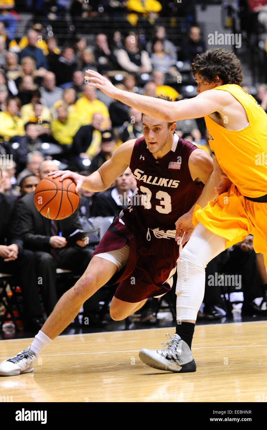 Wichita, Kansas, USA. 15th Jan, 2015. Southern Illinois Salukis forward ...