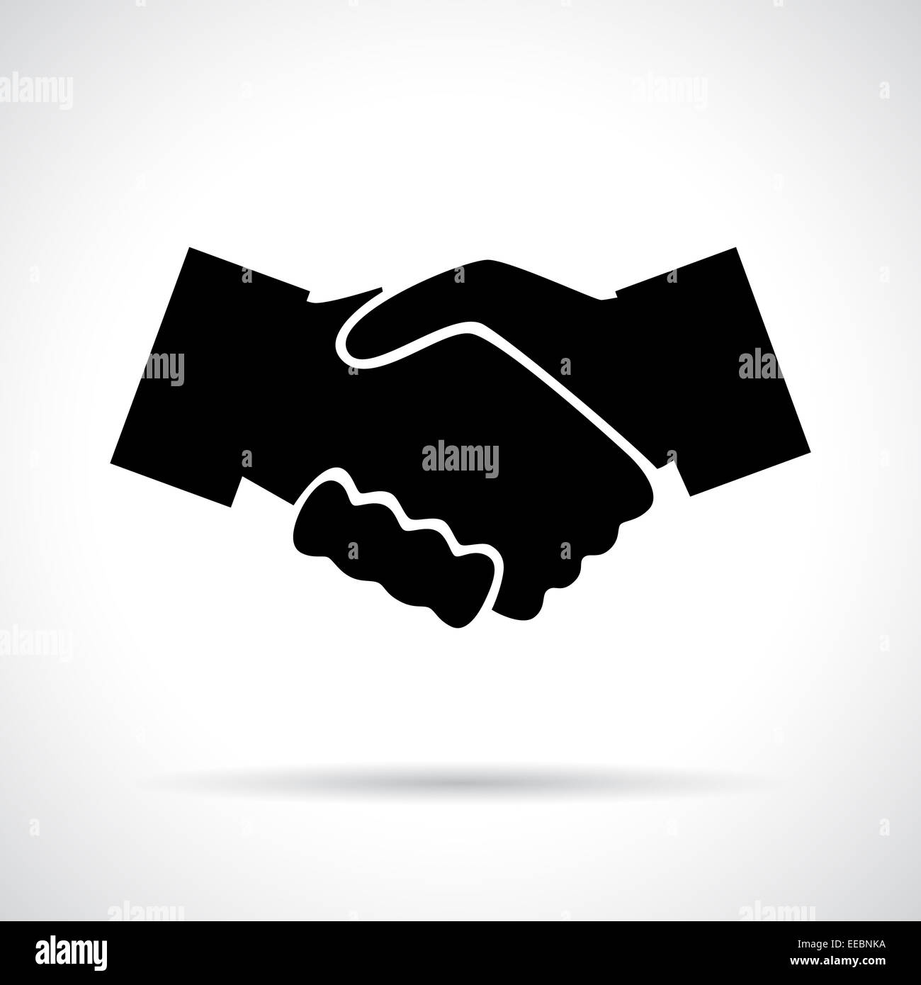 Handshake. Black flat icon with shadow Stock Photo - Alamy