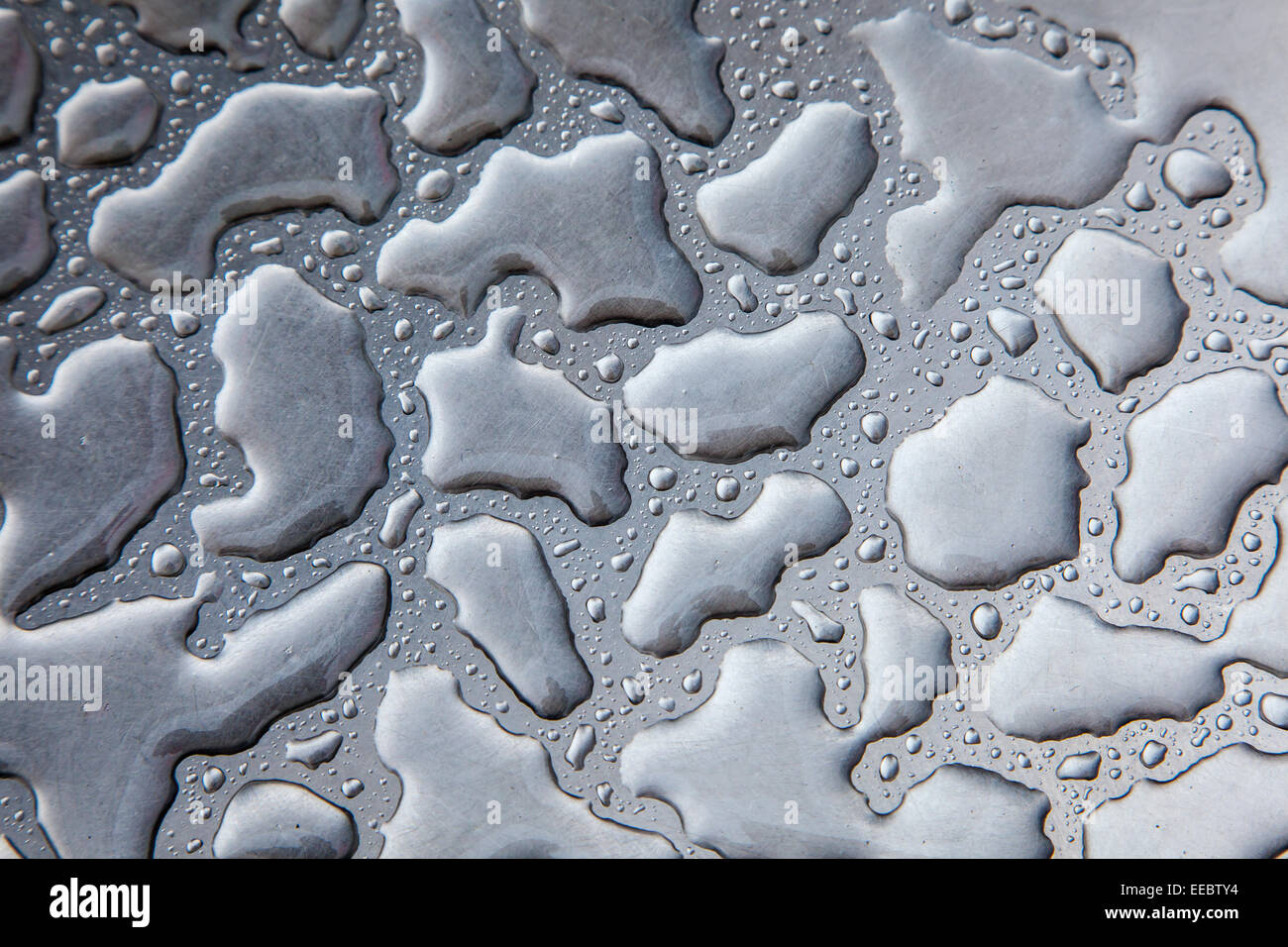Water effect on the top of a stainless steel table Stock Photo - Alamy