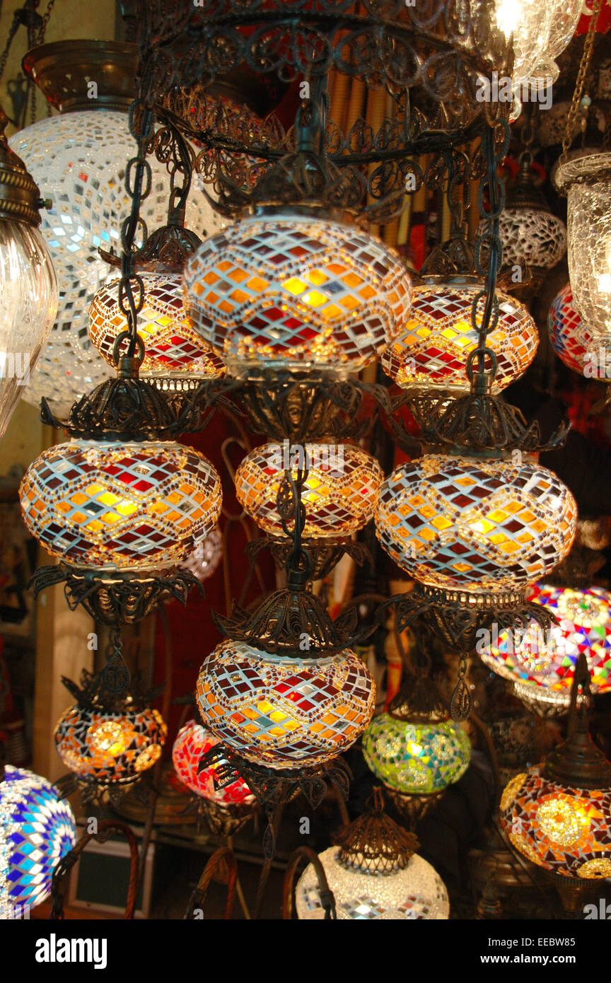 Beautiful decorative glass lights and lanterns for sale in the Souk ...