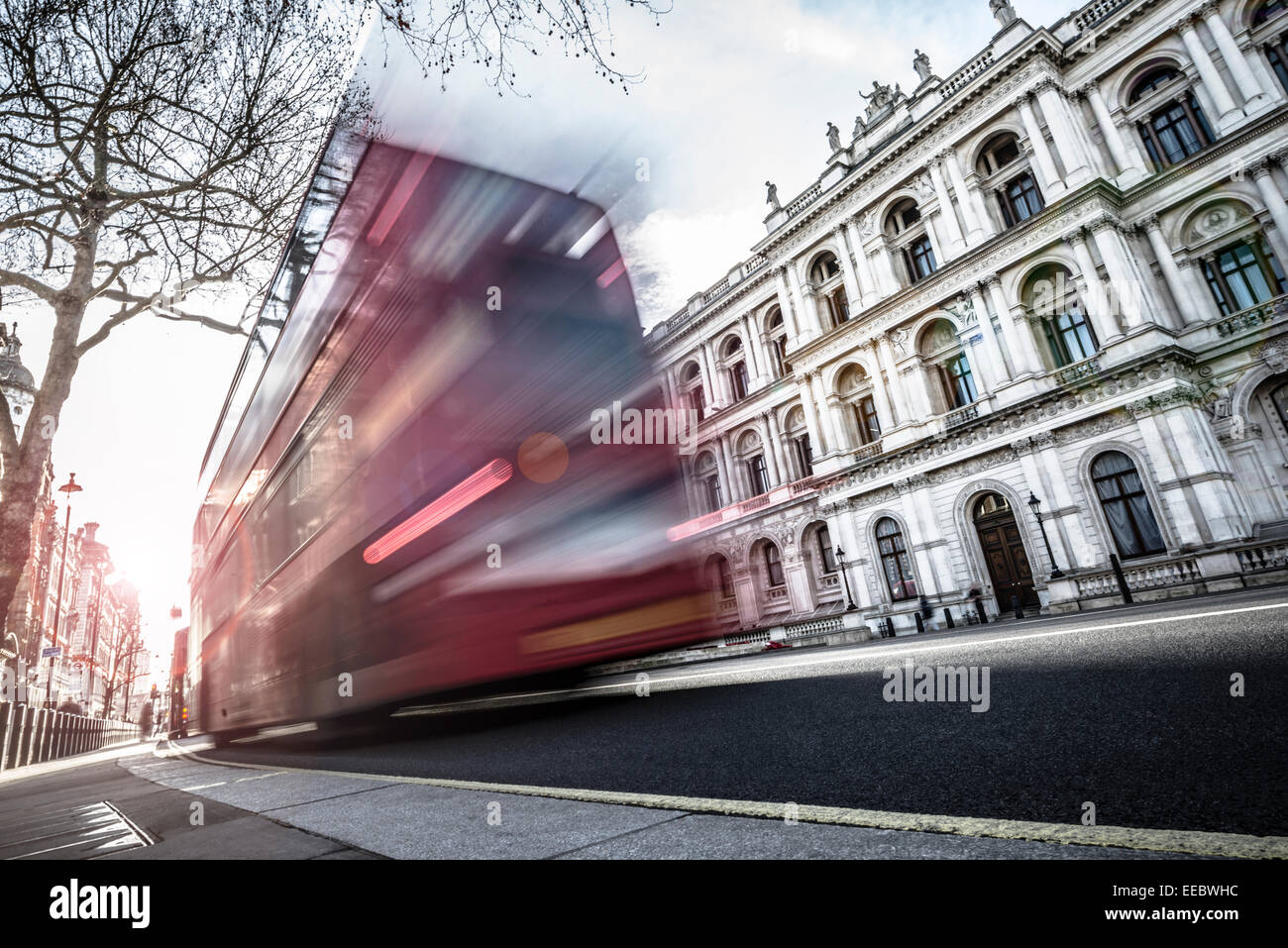 London bus in motion Stock Photo - Alamy