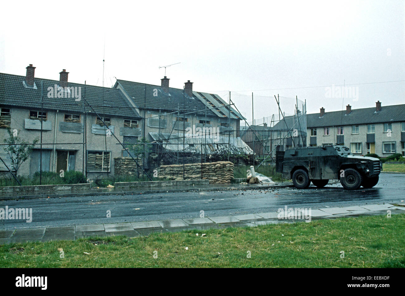 BELFAST, NORTHERN IRELAND - APRIL 1973. British Army Fortified ...
