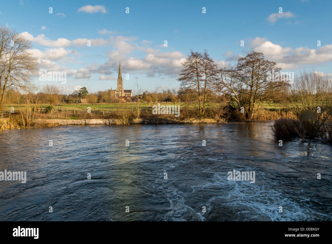 Salisbury Cathedral view from town path Salisbury Stock Photo - Alamy