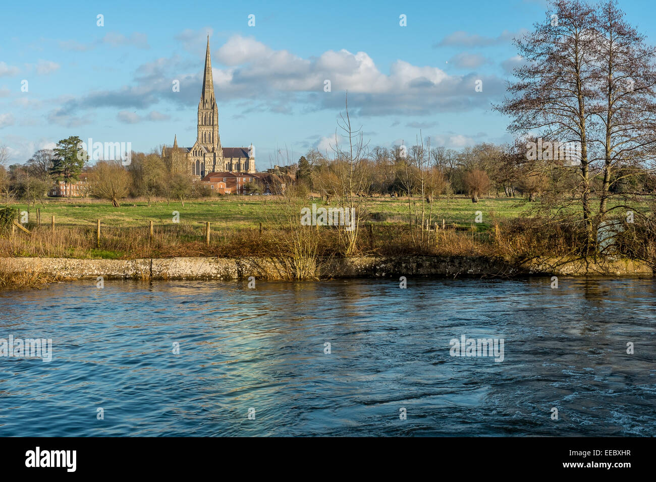 Salisbury Cathedral view from town path Salisbury Stock Photo - Alamy