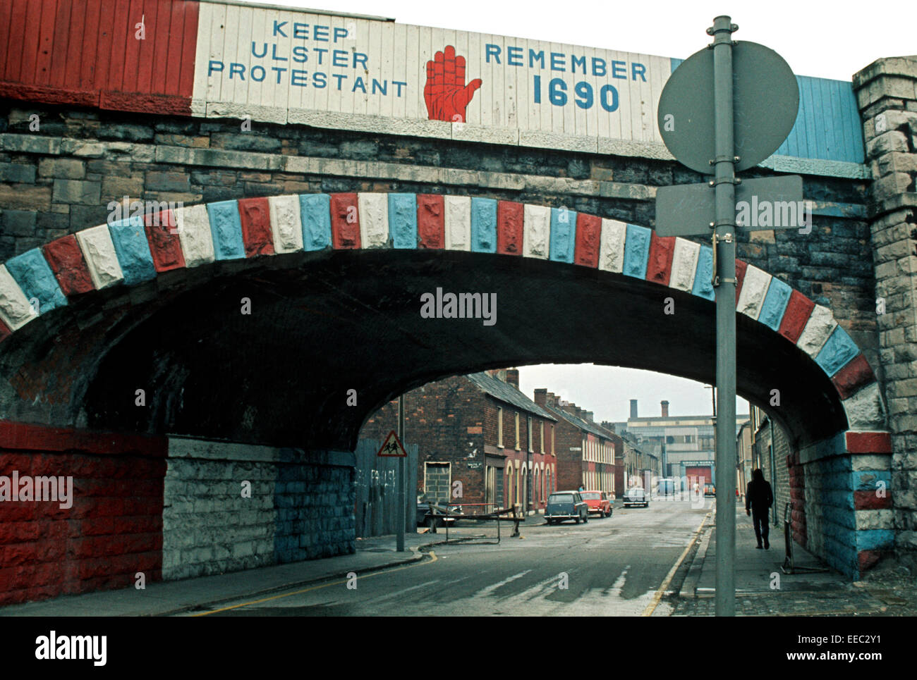 BELFAST, NORTHERN IRELAND - MAY 1972. Part of Loyalist Belfast with ...